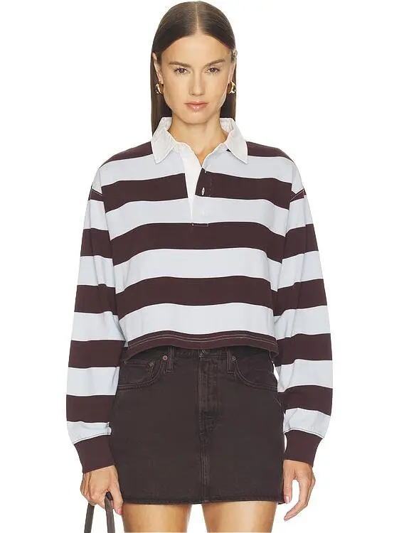 Good American The Cropped Rugby Polo Shirt In . Also - Multi