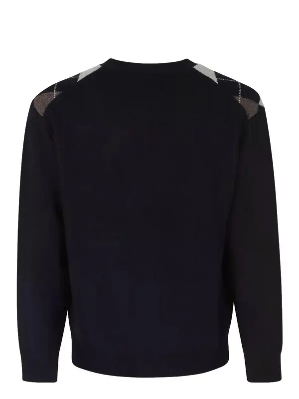 DUNST Argyle-intarsia Cardigan - Blue