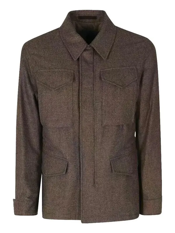 Eleventy Multi-pocket Coat - Brown