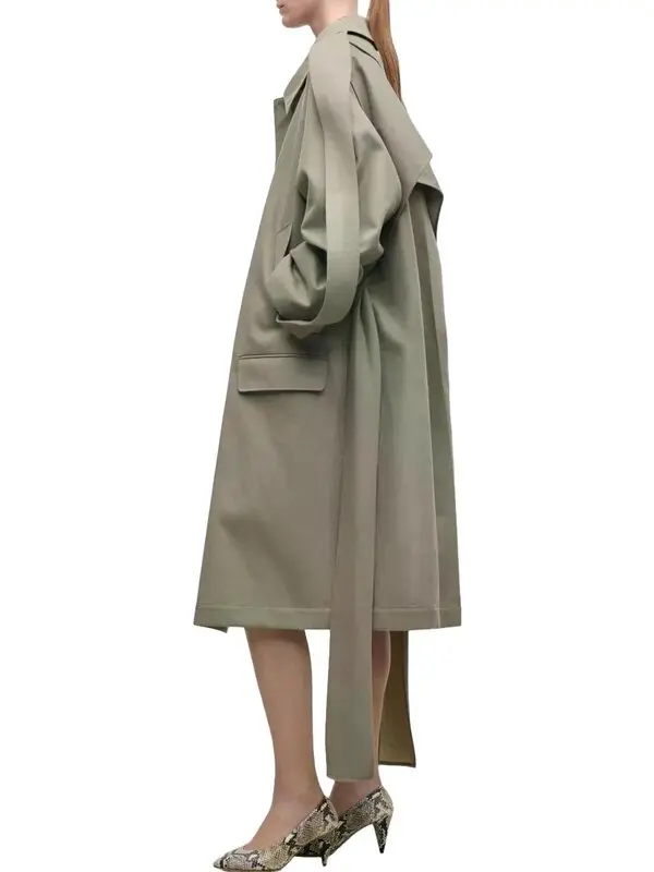 Victoria Beckham Cotton Trench Coat - Neutrals