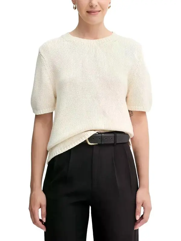 MOS MOSH Mmarin Short-sleeve Knitted Sweater - Neutrals