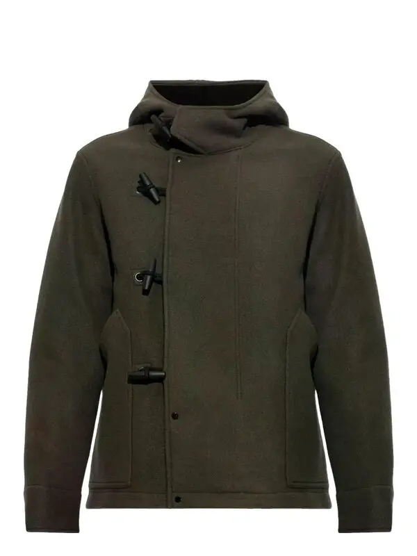 Stone Island Heavy Melton Hooded Jacket - Green