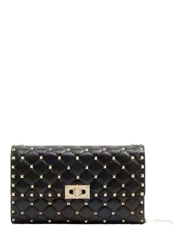 Valentino Garavani Rockstud Spike Nappa Leather Crossbody Clutch Bag - Black