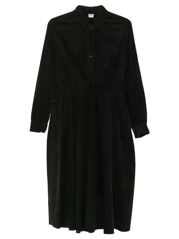 Aspesi Corduroy Long-sleeve Maxi Dress - Black