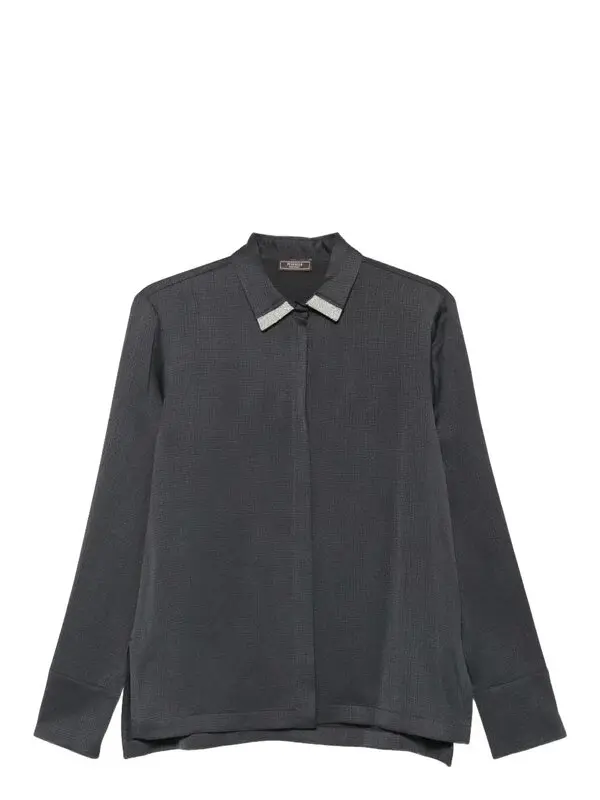 Peserico Embellished-collar Shirt - Blue