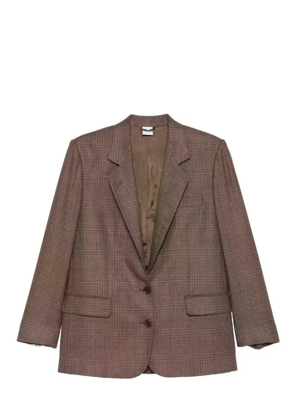 Aspesi Check-pattern Notched-lapel Blazer - Brown
