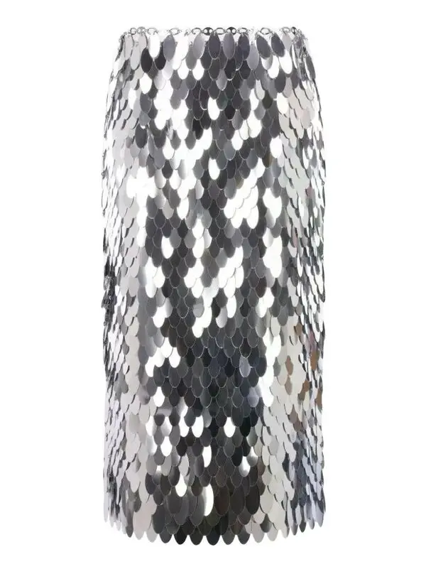 Rabanne Oval-disc Chain-link Mini Skirt - Silver