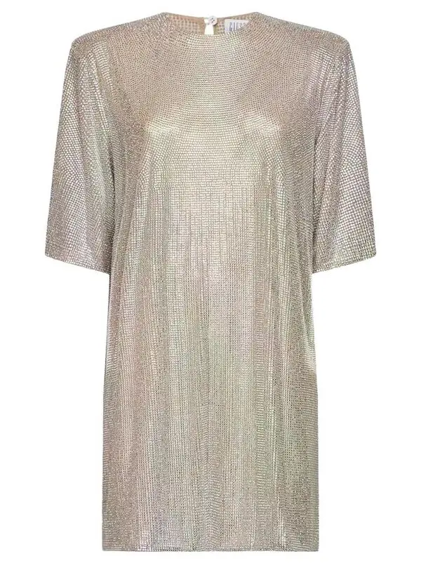 Giuseppe Di Morabito Crystal-embellished Short-sleeve Mini Dress - Silver