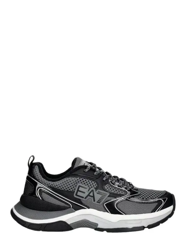 EA7 Logo-patch Mesh Sneakers - Black