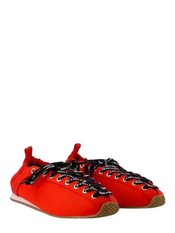 GANNI Sporty Lace-up Sneakerinas - Red