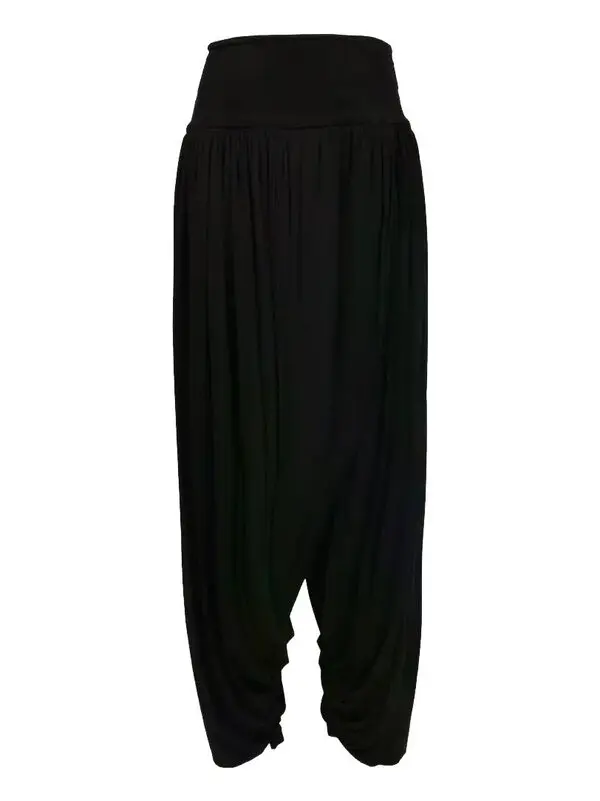 MUKCYEN Logo-print Ribbed-waist Trousers - Black