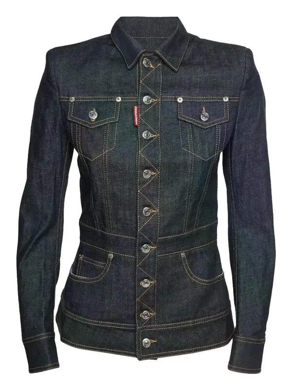 Dsquared2 Tailored-fit Button-down Denim Jacket - Blue