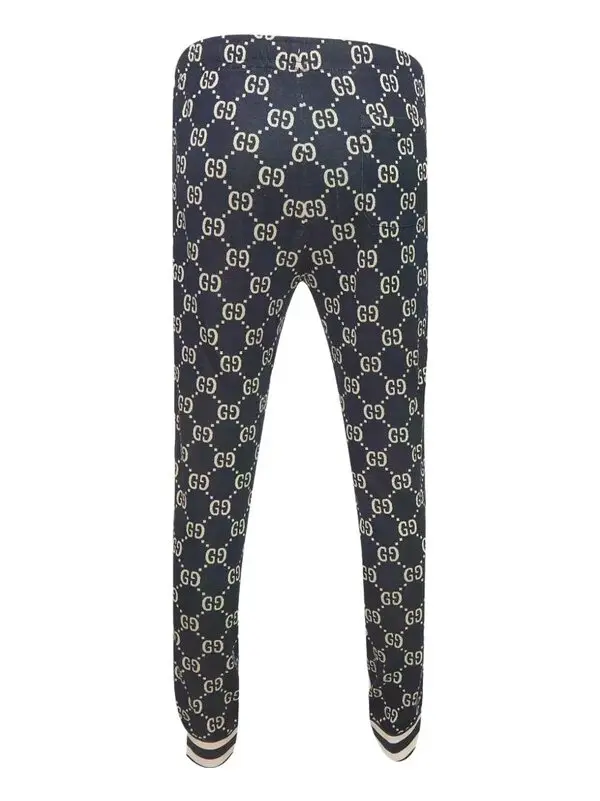 Gucci Monogram Jacquard Knit Track Pants - Blue