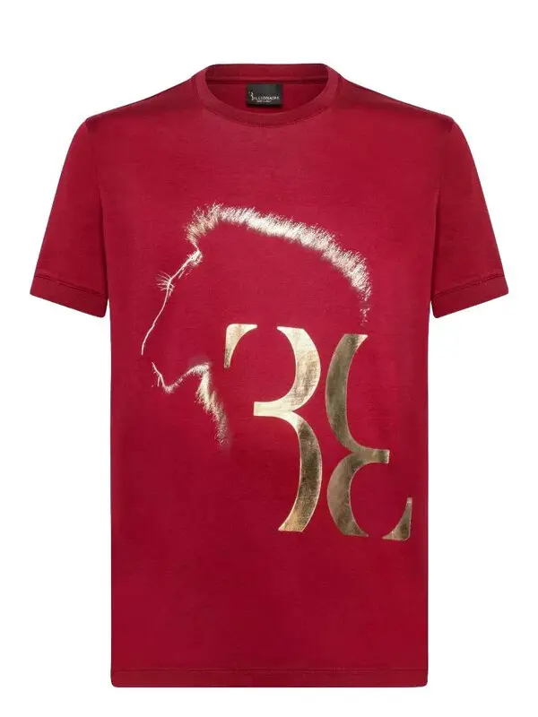 BILLIONAIRE Lion-print Crew-neck T-shirt - Red