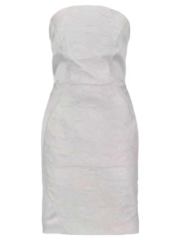Vintage Strapless Mini Dress - Silver