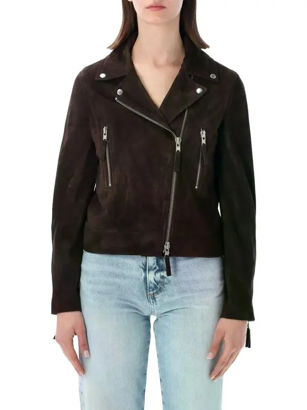 SWD BY S.W.O.R.D. Biker Suede Jacket - Brown