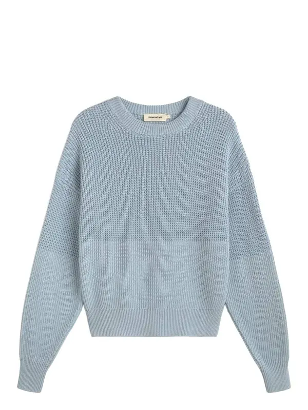 THINKING MU Calia Light Cotton Sweater - Blue