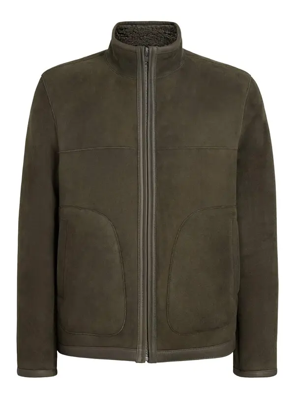 Vince Suede-shearling Jacket - Green