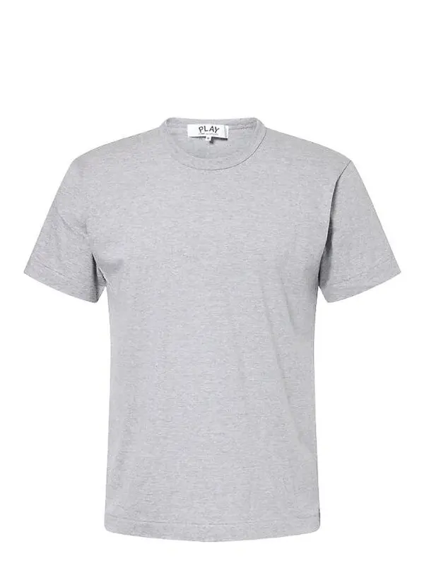 Play Comme Des Garcon Heart Motif-logo Back Cotton T-shirt - Grey