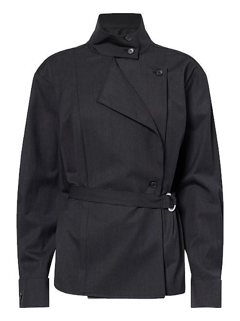 TWP Last Chapter Belted Wool Jacket - Smoke