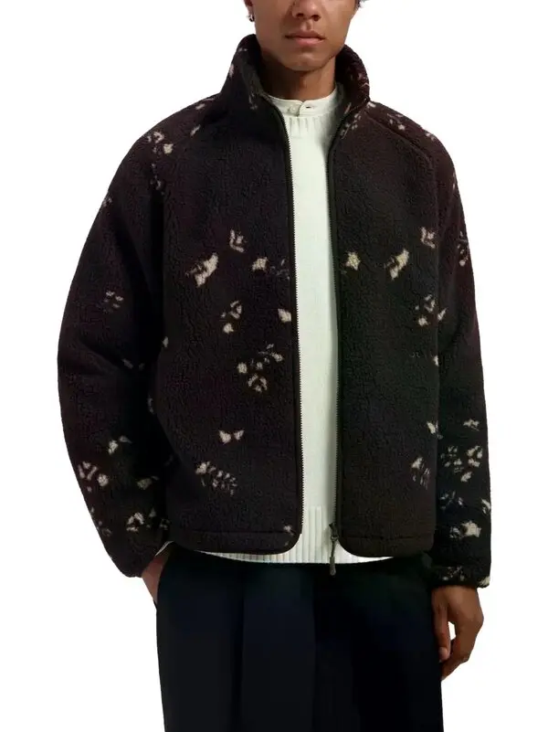 OLAF Fleece-texture Patterned Jacket - Brown