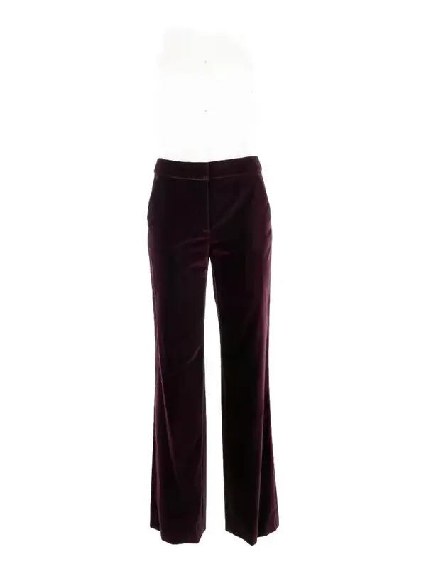 GENNY Velvet Straight-leg Trousers - Red