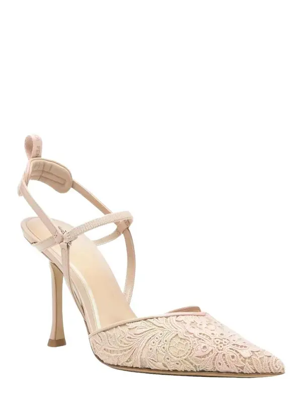 Fendi Very Colibrì Lace Pumps - Neutrals