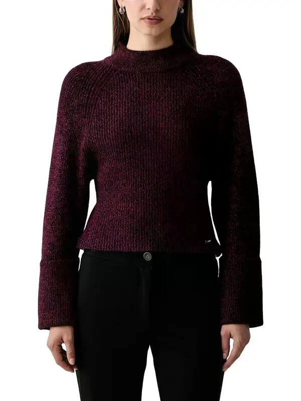 Dkny Ribbed-knit Raglan-sleeve Sweater - Red