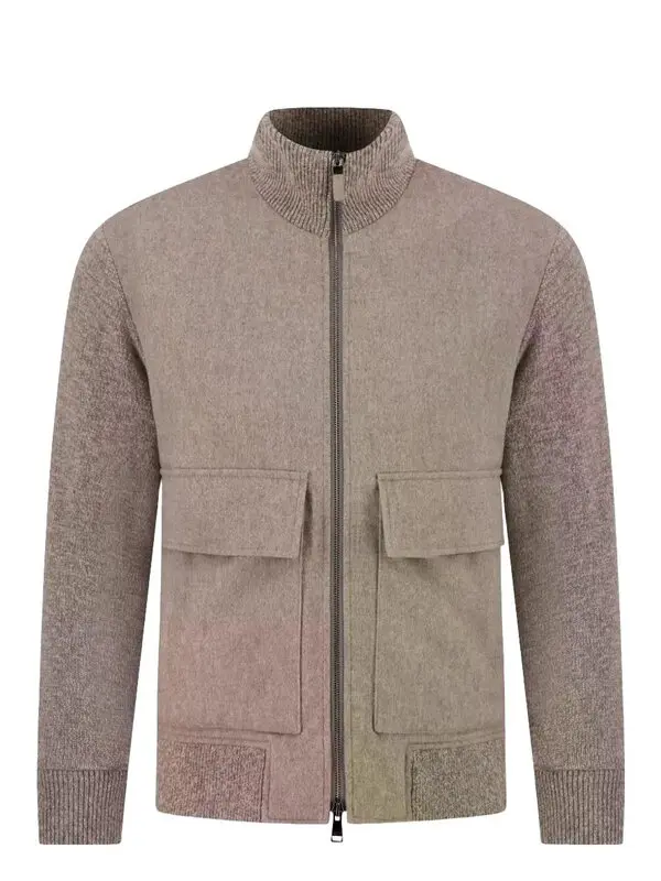 Paul & Shark Aliseo Zip-up Panelled Sweater - Neutrals