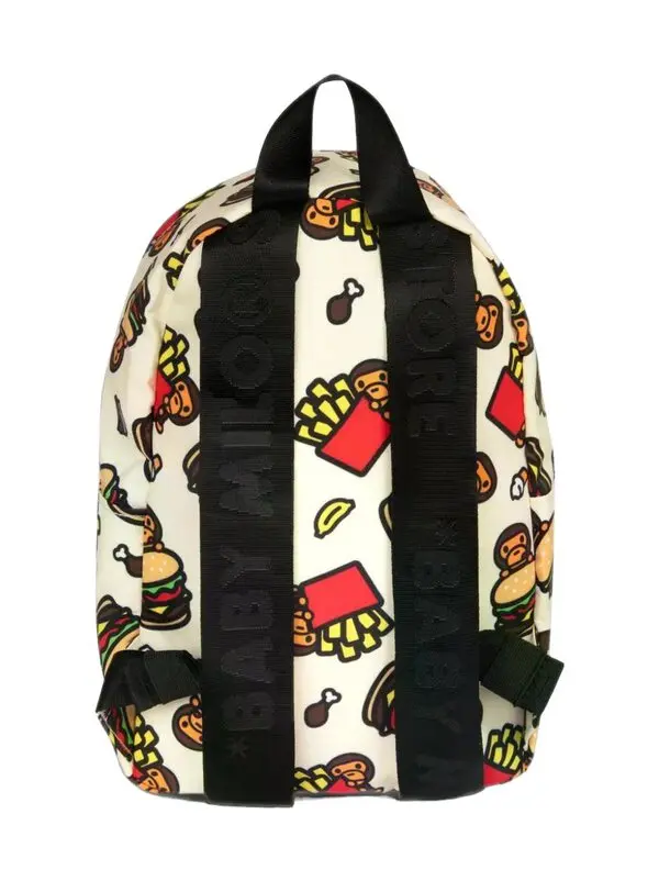 A BATHING APE Baby Milo Graphic-print Backpack - Neutrals