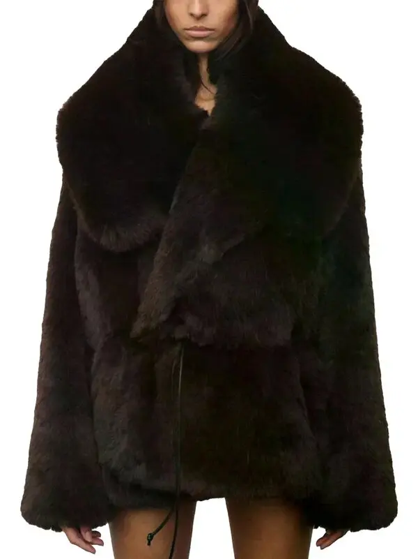 HALFBOY Oversized Faux-fur Jacket - Brown