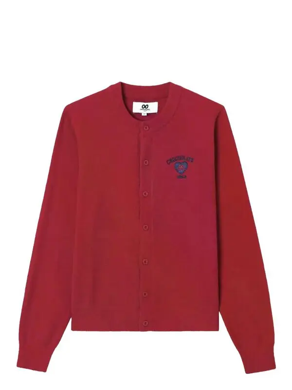 CHOCOOLATE Logo-embroidered Knit Cardigan - Red