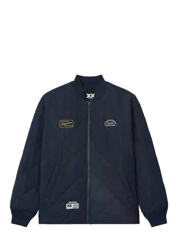 FINGERCROXX Quilted Logo-patch Jacket - Blue