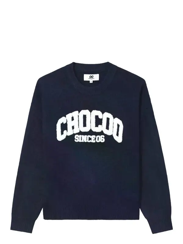 CHOCOOLATE Logo-appliqué Crew-neck Sweater - Blue