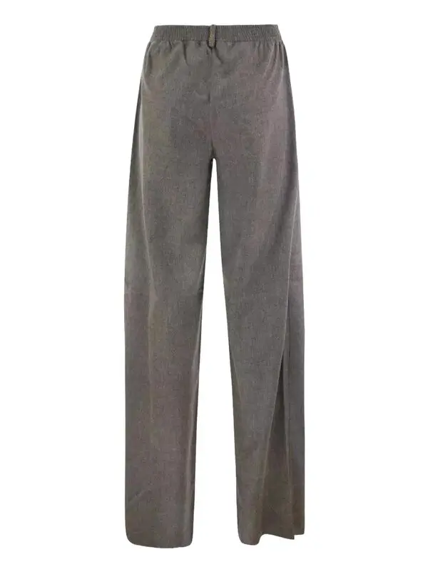 Fabiana Filippi Elasticated-waistband Wide-leg Trousers - Grey