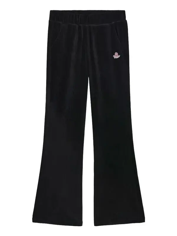FINGERCROXX Logo-patch Corduroy Trousers - Black