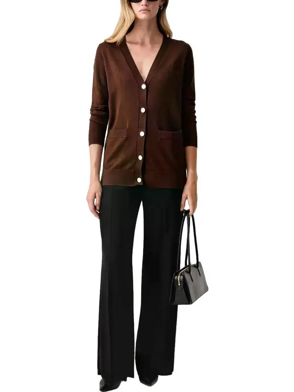 FRACOMINA Patterned V-neck Cardigan - Brown