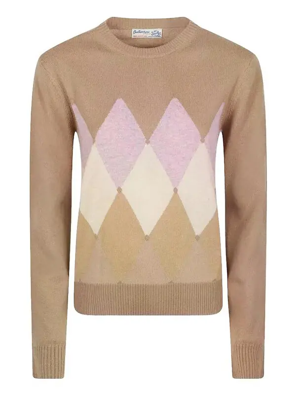 BALLANTYNE Argyle Sweater - Brown