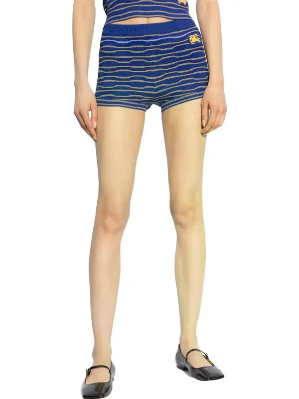 Burberry Striped Knitted Mini Shorts - Blue