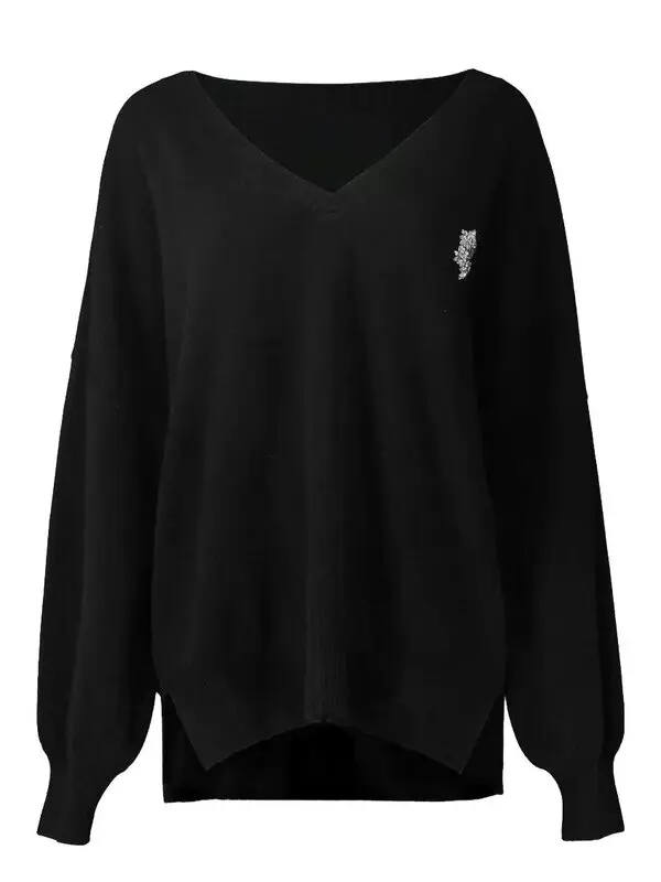 DMN PARIS Perle Crystal-embellished Sweater - Black