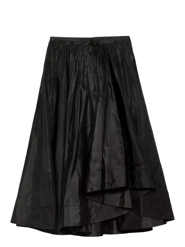 Valentino Garavani Asymmetric Gathered Midi Skirt - Black