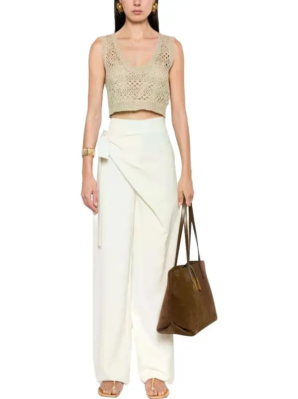 Brunello Cucinelli Open-knit Crop Top - Neutrals