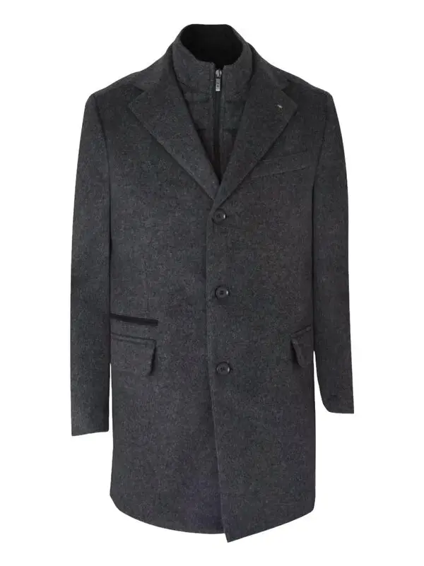 Corneliani Layered Single-breasted Coat - Grey