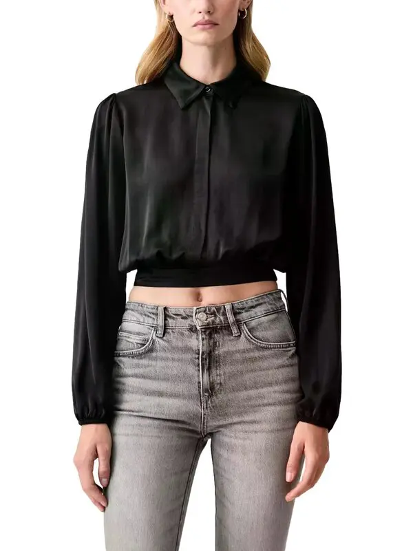 FRACOMINA Cropped Long-sleeve Shirt - Black