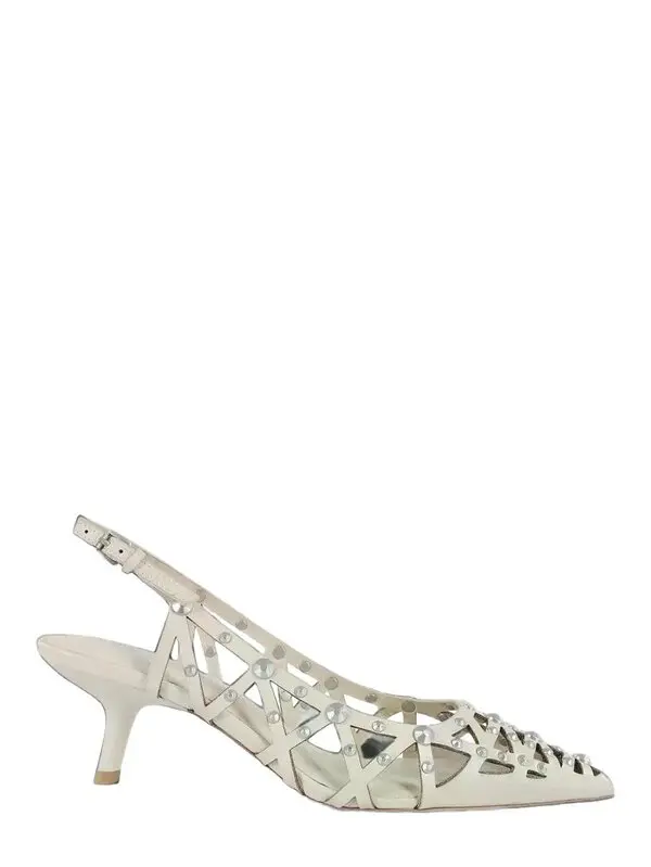Ash Pointed-toe Stud-embellished Pumps - Neutrals