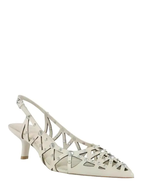 Ash Pointed-toe Stud-embellished Pumps - Neutrals