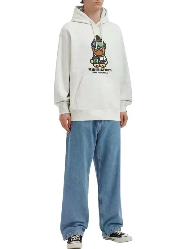 FINGERCROXX Mini Bigfoot Graphic-print Hoodie - Grey