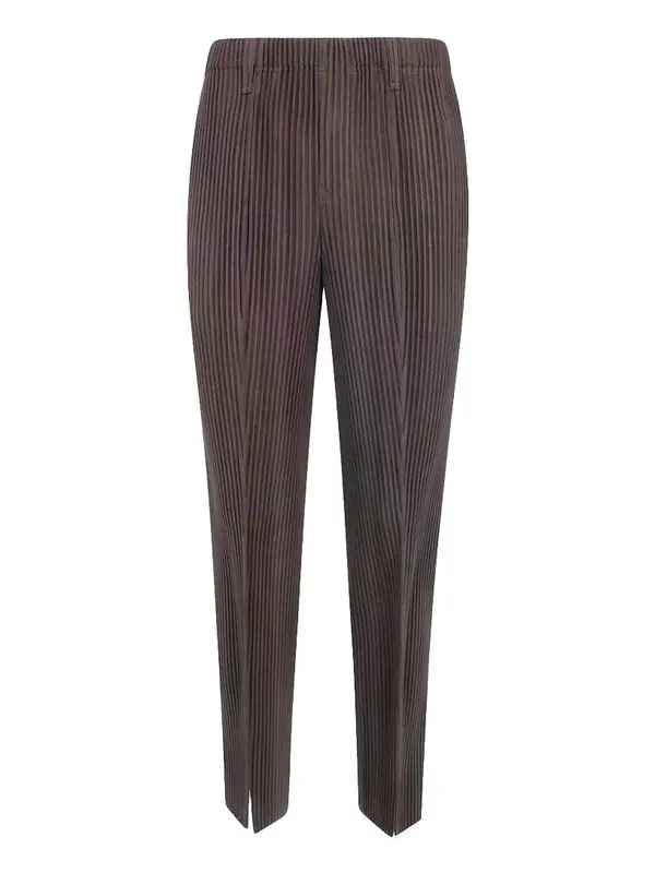 Issey Miyake Plissé-effect Tailored Trousers - Brown