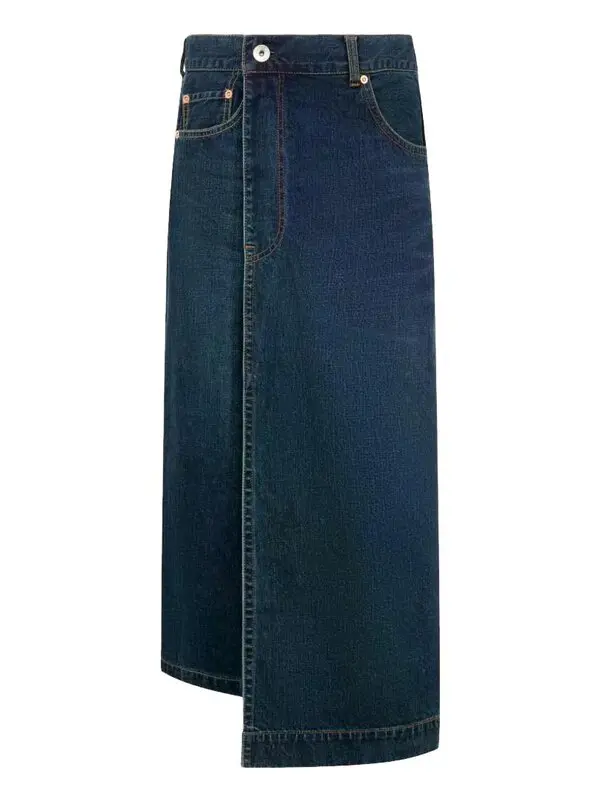 Sacai Asymmetric Wrap Maxi Skirt - Blue