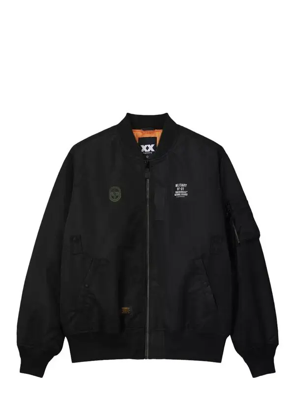 FINGERCROXX Logo-print Bomber Jacket - Black